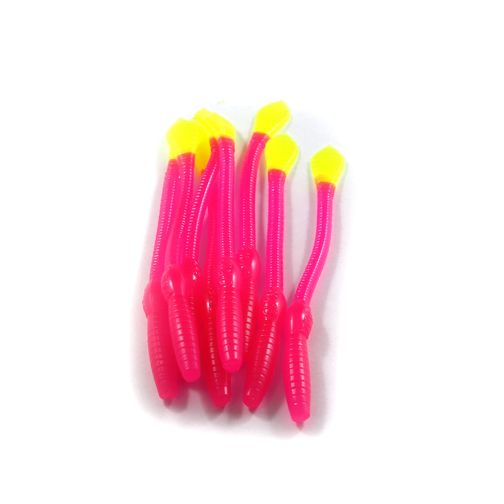 Dirty Worms: Hot Pink/Chartreuse Tail – Cleardrift Tackle Shop
